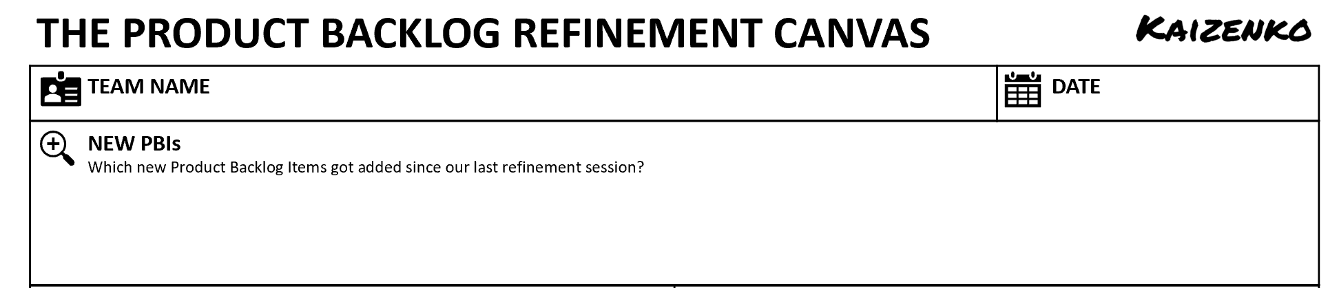 The product backlog refinement canvas – Kaizenko